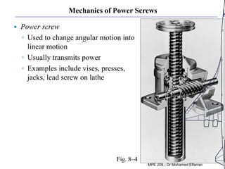 Mpe 209 lec 10 screw fastners | PPT