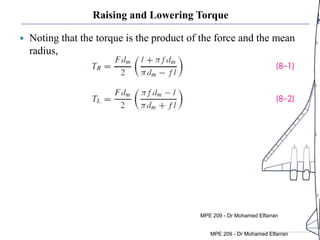 Mpe 209 lec 10 screw fastners | PPT