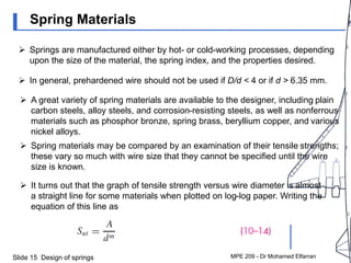Mpe 209 lec 11 springs | PDF