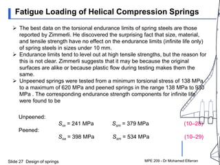 Mpe 209 lec 11 springs | PDF