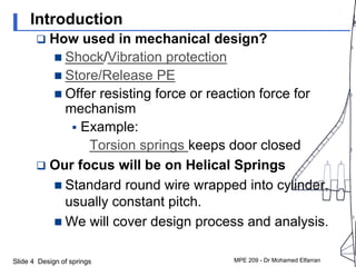 Mpe 209 lec 11 springs | PDF