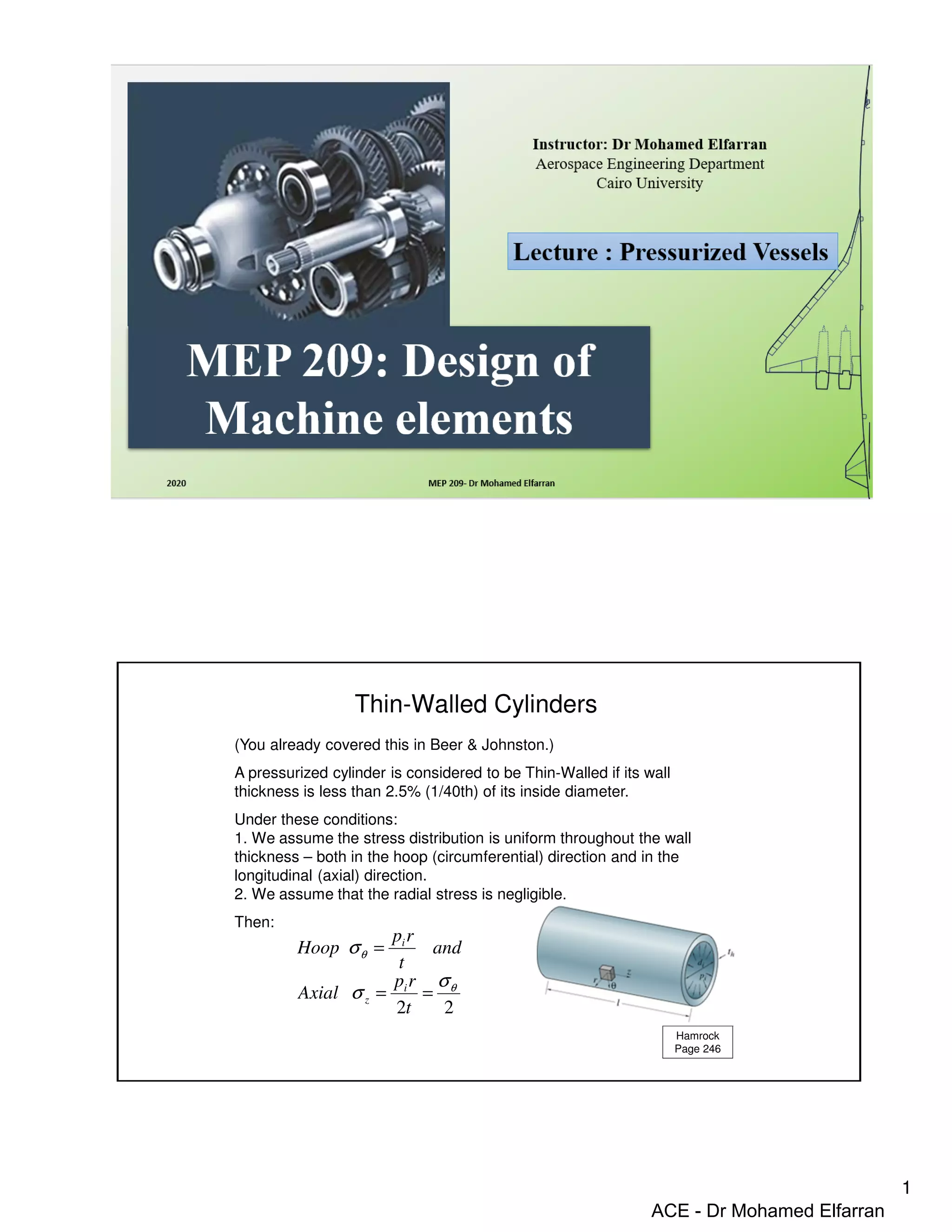 Mpe 209 lec 9 Pressized Vessels | PDF