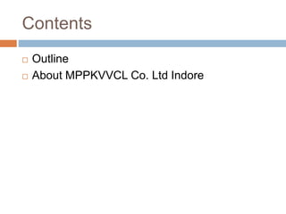 MPEB, MPPKVVCL Indore 15 days Training Seminar | PPTX