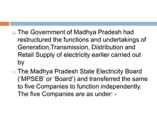 MPEB, MPPKVVCL Indore 15 days Training Seminar | PPTX