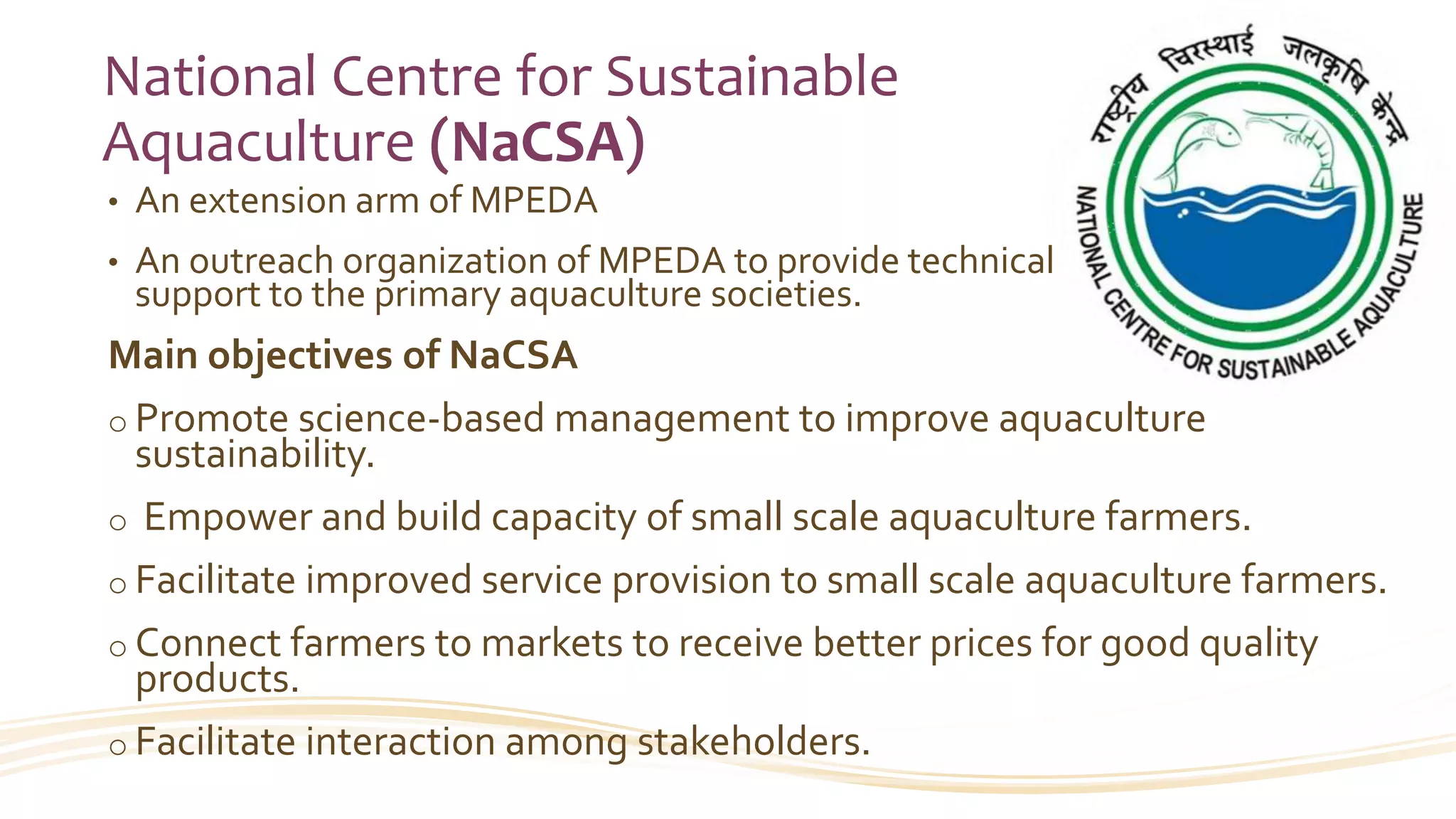 MPEDA (Marine Products Export Development Authority) | PPTX