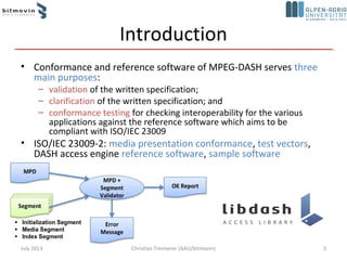MPEG-DASH Conformance and Reference Software | PPT