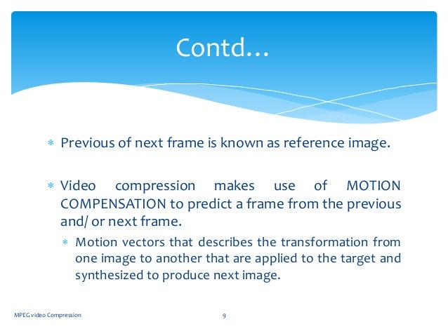 MPEG video compression standard