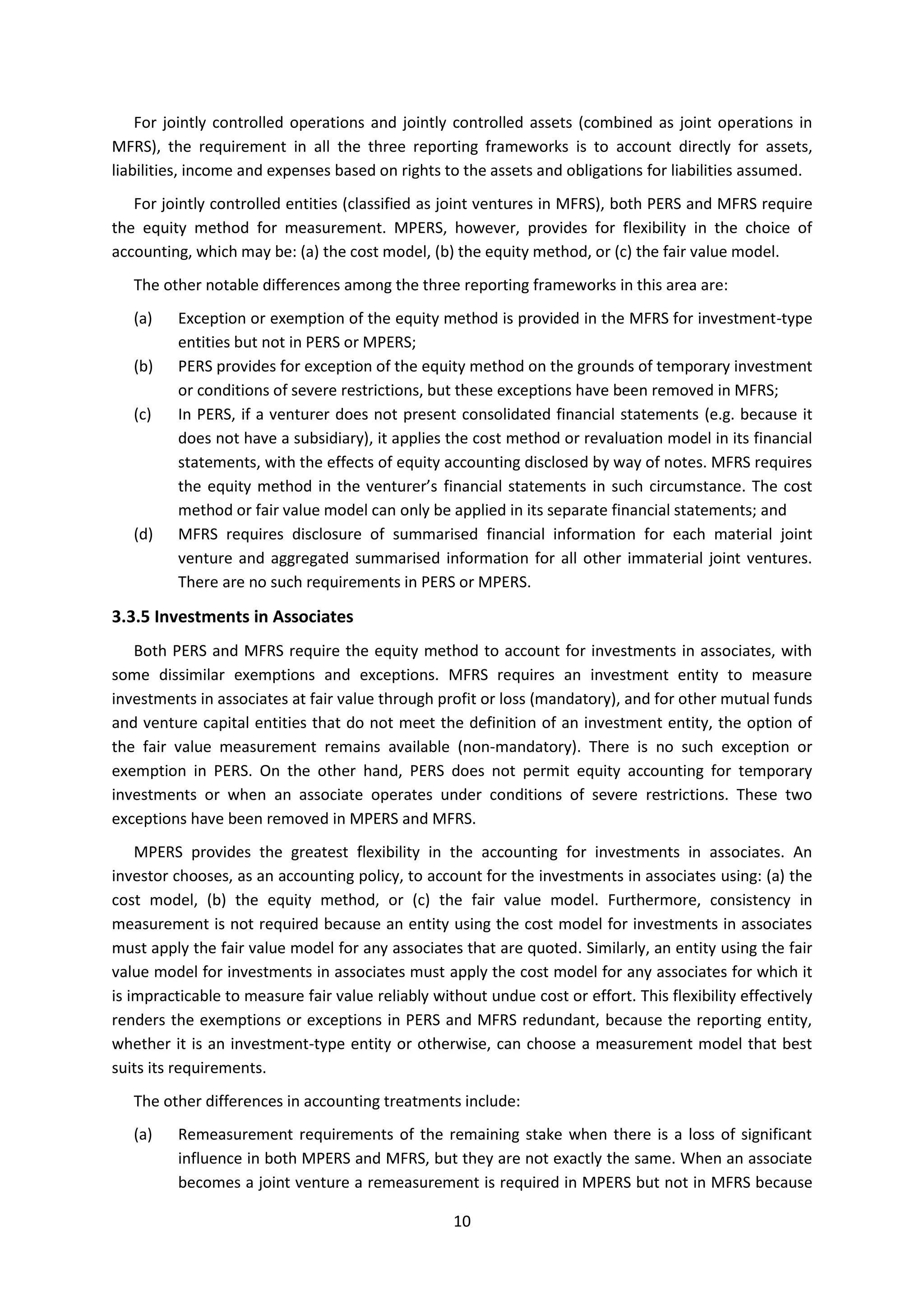 Mpers article a comparative analysis of pers mpers and mfrs frameworks ...