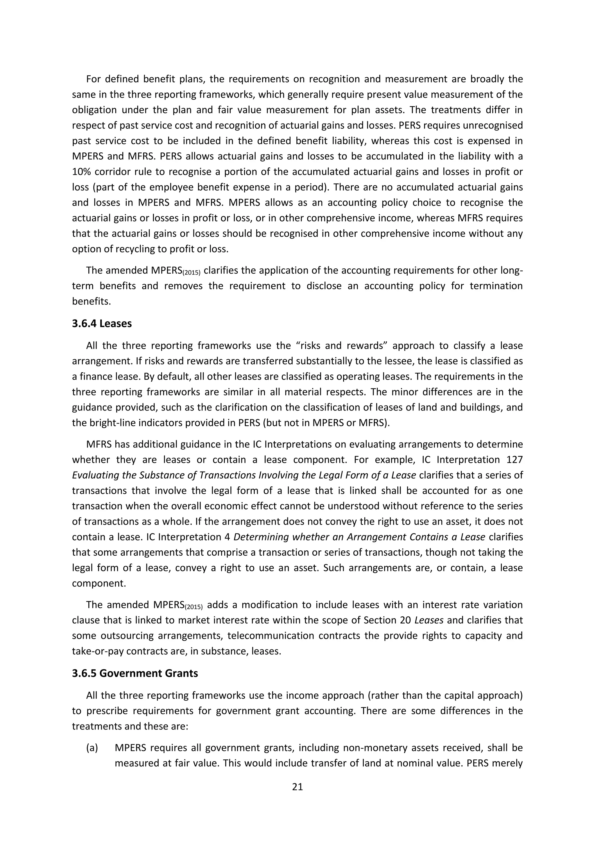 Mpers article a comparative analysis of pers mpers and mfrs frameworks ...