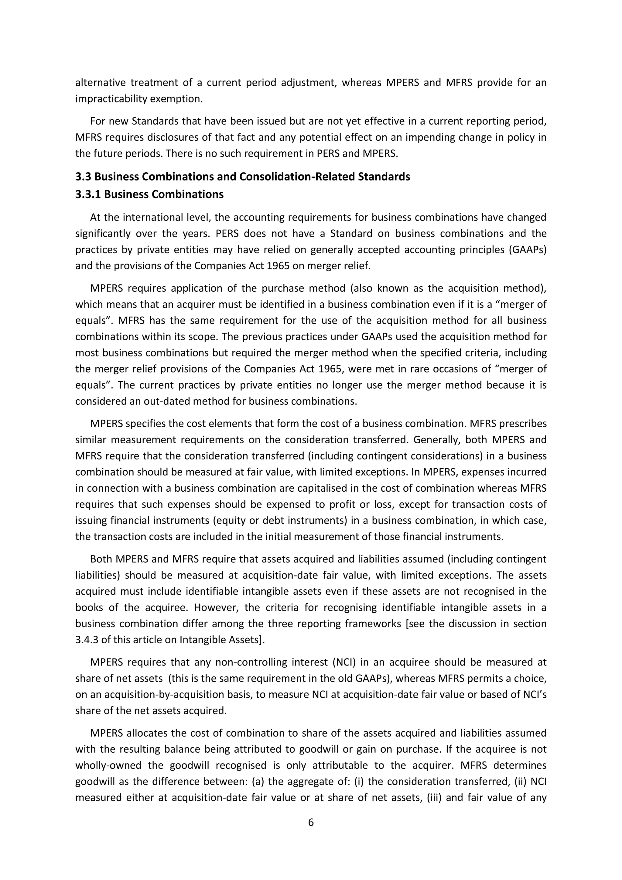 Mpers article a comparative analysis of pers mpers and mfrs frameworks ...