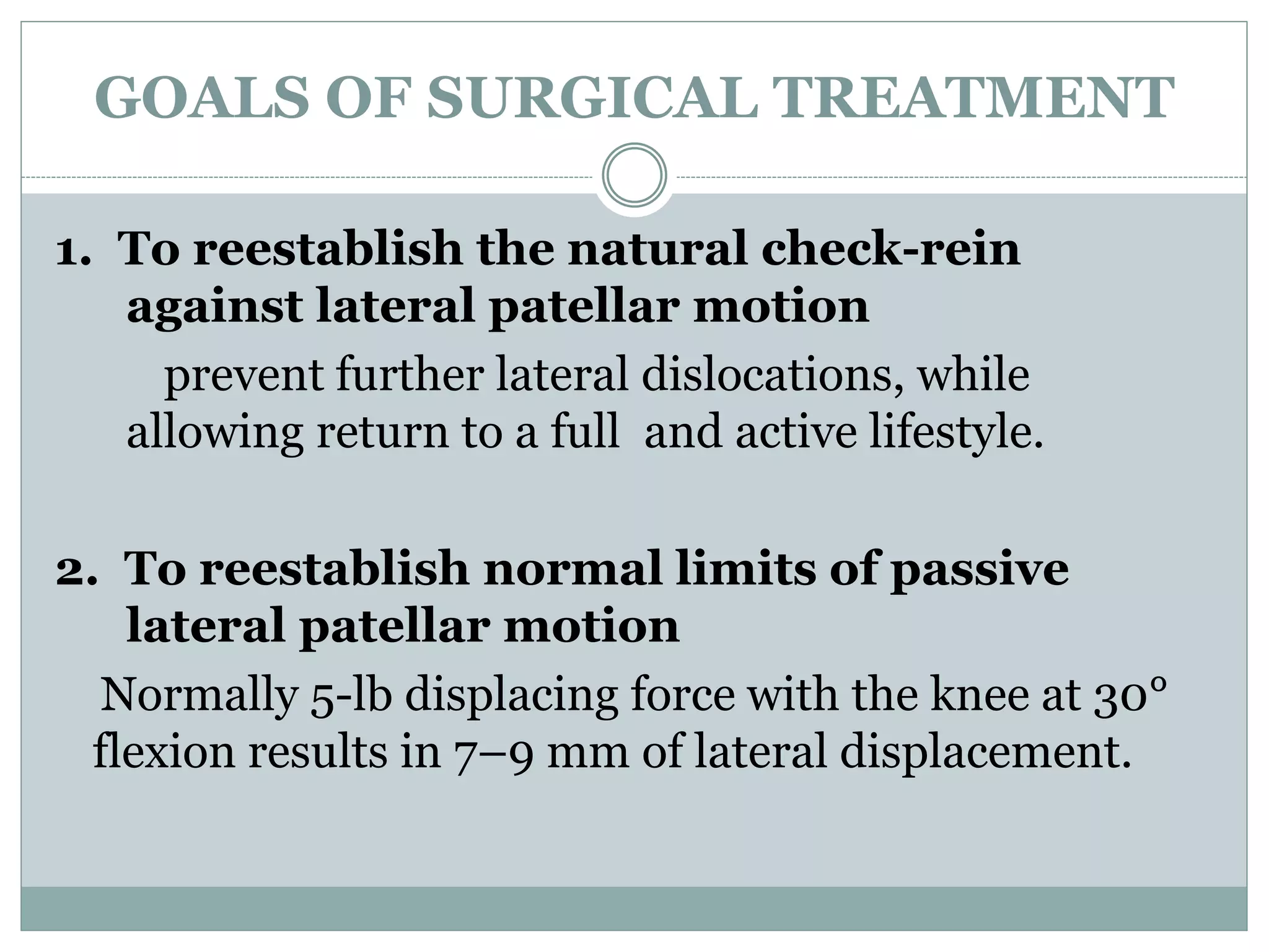 Medial Patellofemoral Ligament (MPFL) reconstruction 2014 | PPTX