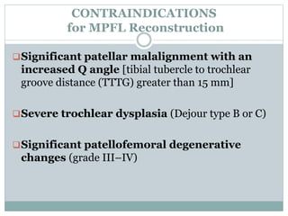 Medial Patellofemoral Ligament (MPFL) reconstruction 2014 | PPTX