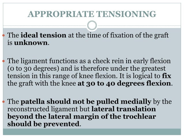 Medial Patellofemoral Ligament (MPFL) reconstruction 2014 | PPTX ...