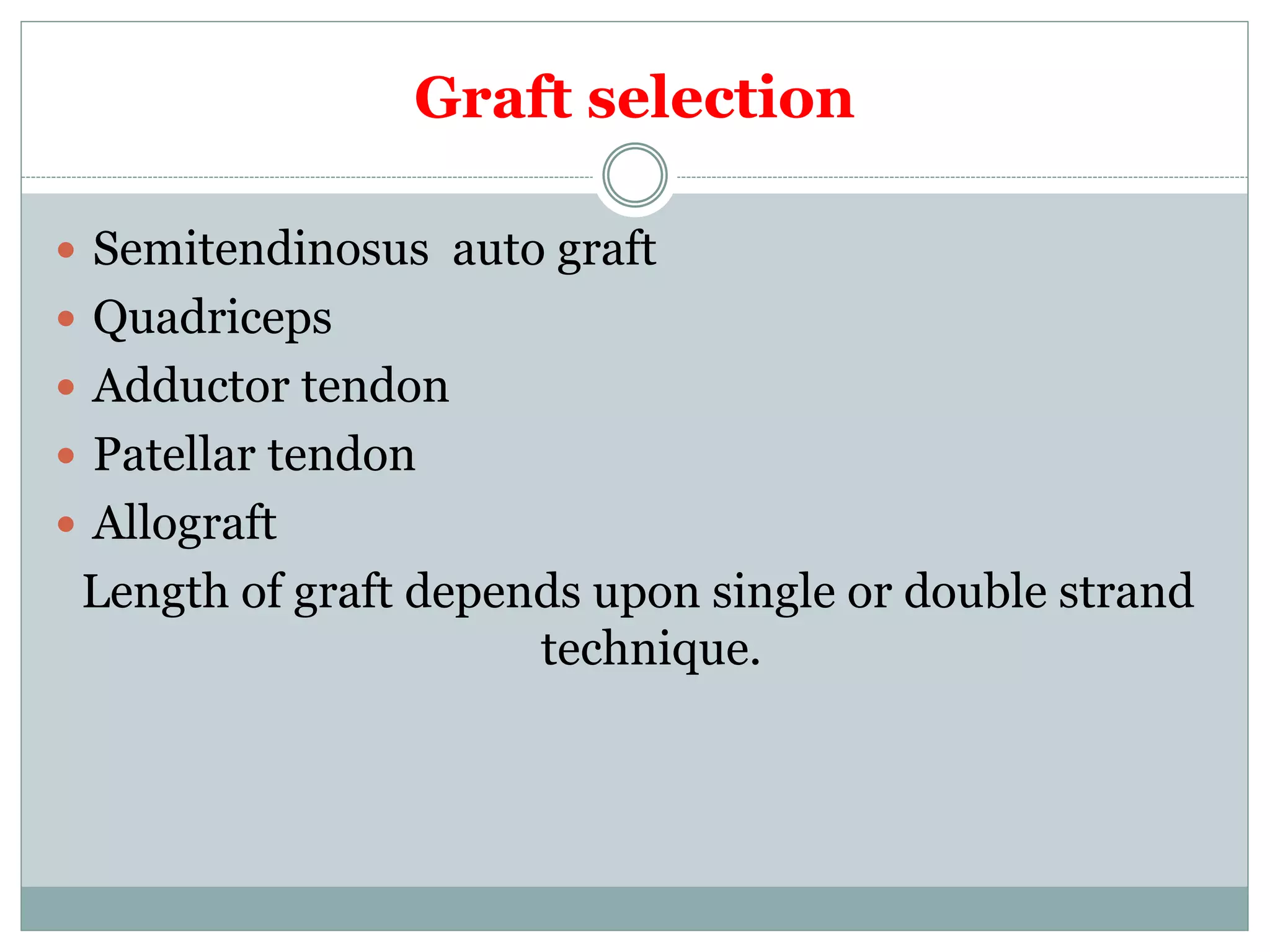 Medial patellofemoral ligament (MPFL) reconstruction | PPTX