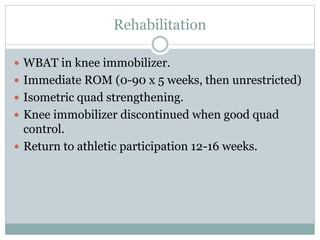 Medial patellofemoral ligament (MPFL) reconstruction | PPTX