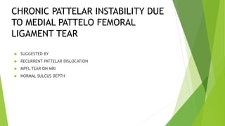 medial Patello femoral ligament (MPFL) Reconstruction | PPT