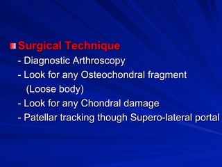 Mpfl tech - MPFL Reconstruction for Patellar Instability | PPT