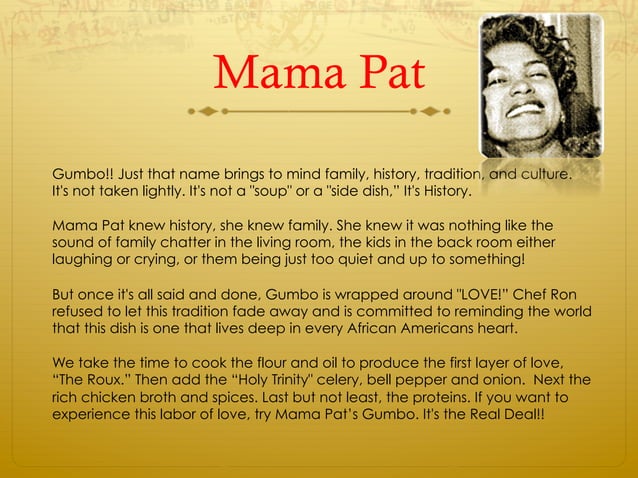 Mama Pat's Gumbo & Red Beans | PPT