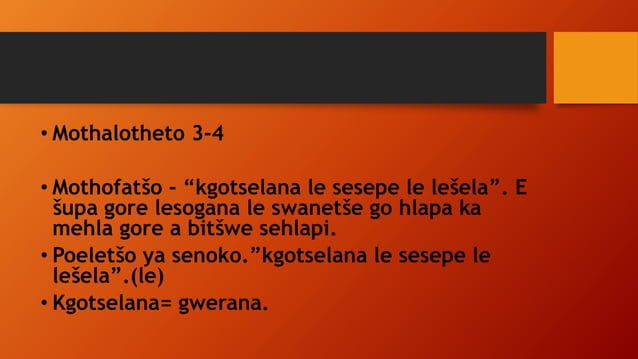 Tshekatsheko ya sereto sa "Hlapa ngwana'mokgalabje" | PPTX