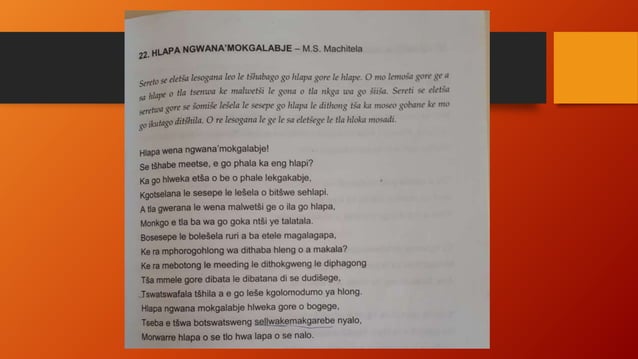 Tshekatsheko ya sereto sa "Hlapa ngwana'mokgalabje"