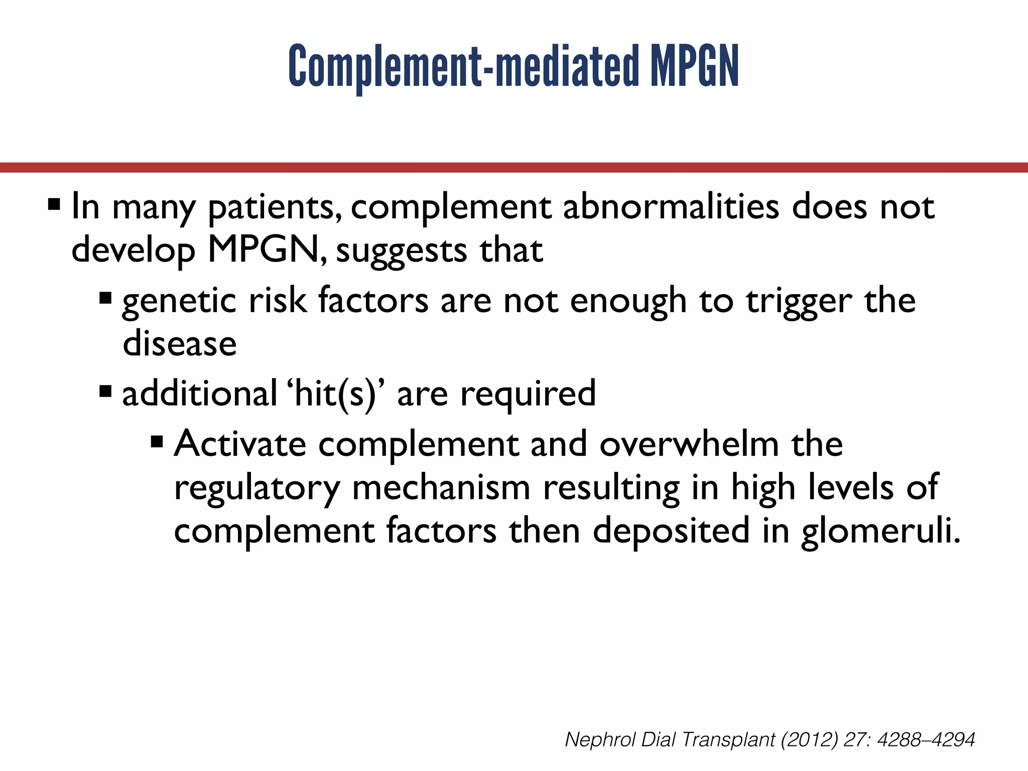 Membranoproliferative Glomerulonephritis MPGN chaken | PDF