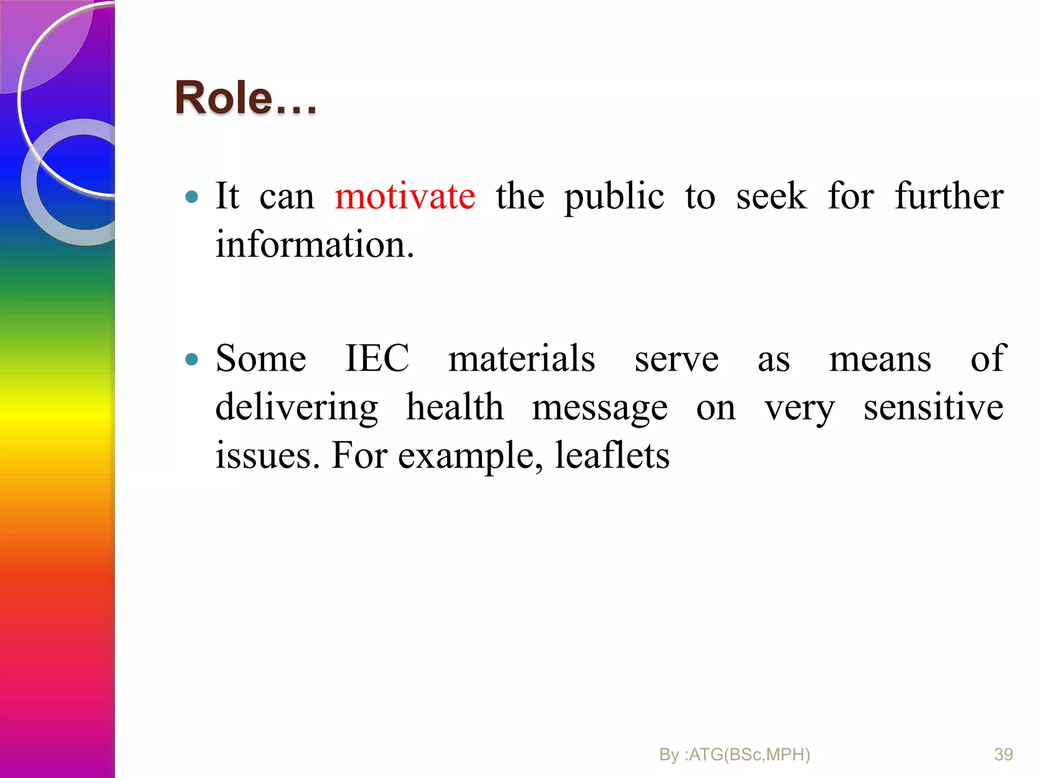 Health Education Methods and Materials-2015 | PPTX