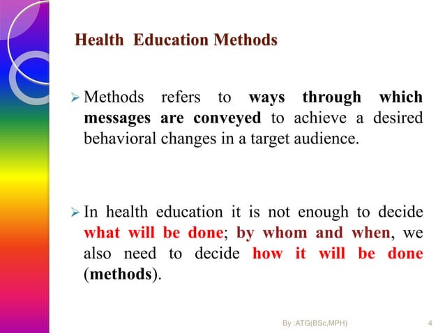 Health Education Methods and Materials-2015 | PPTX