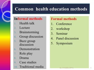 Health Education Methods and Materials-2015 | PPT