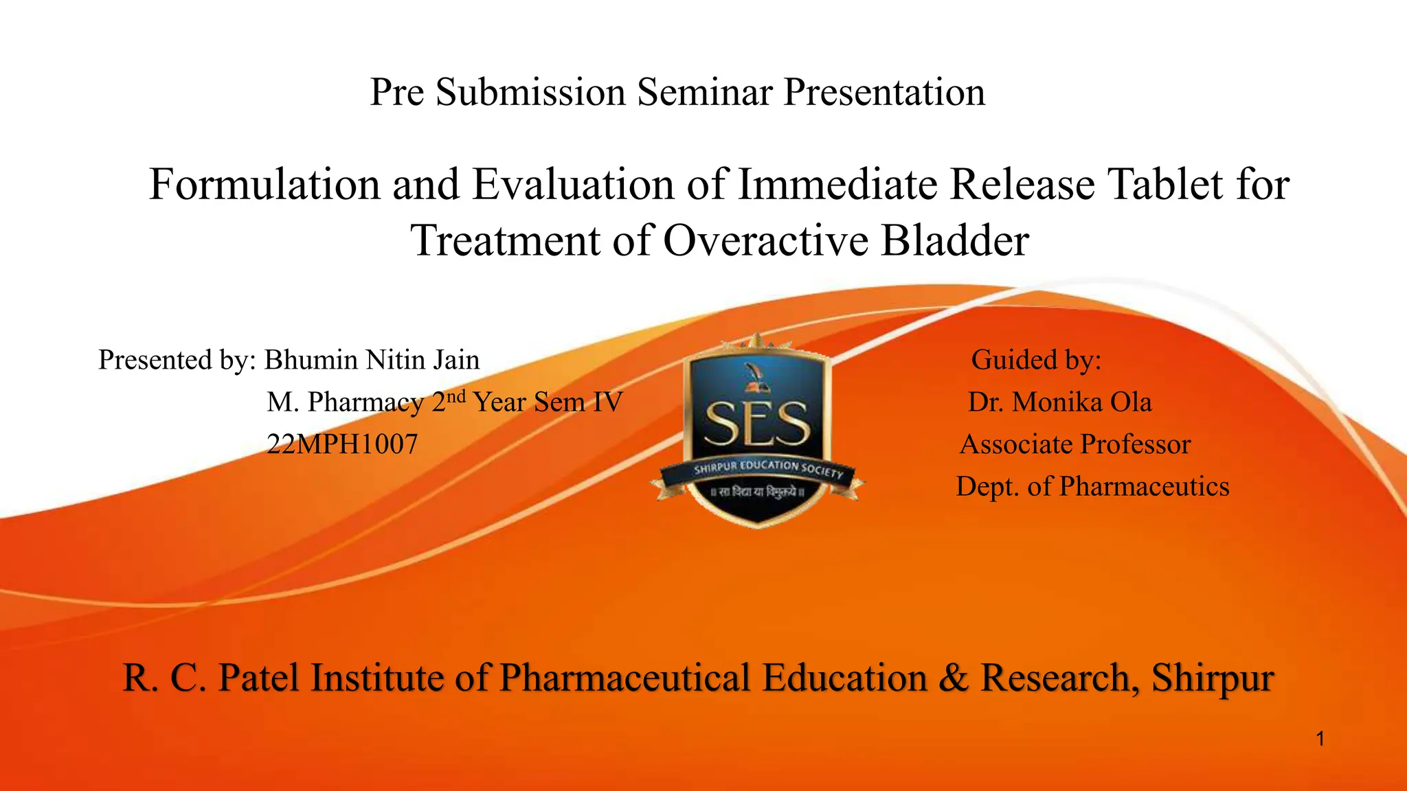 Formulation and Evaluation of Immediate Release Tablet for Treatment of ...