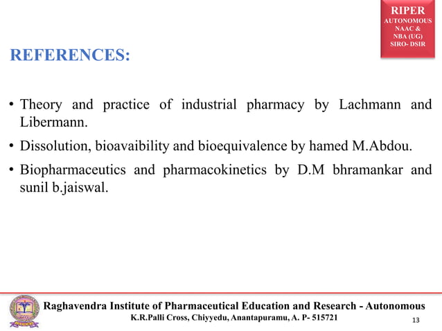 Dissolution parameters | PPTX | Pharmaceutical Drugs | Medical Health
