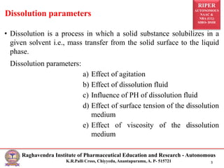 Dissolution parameters | PPTX