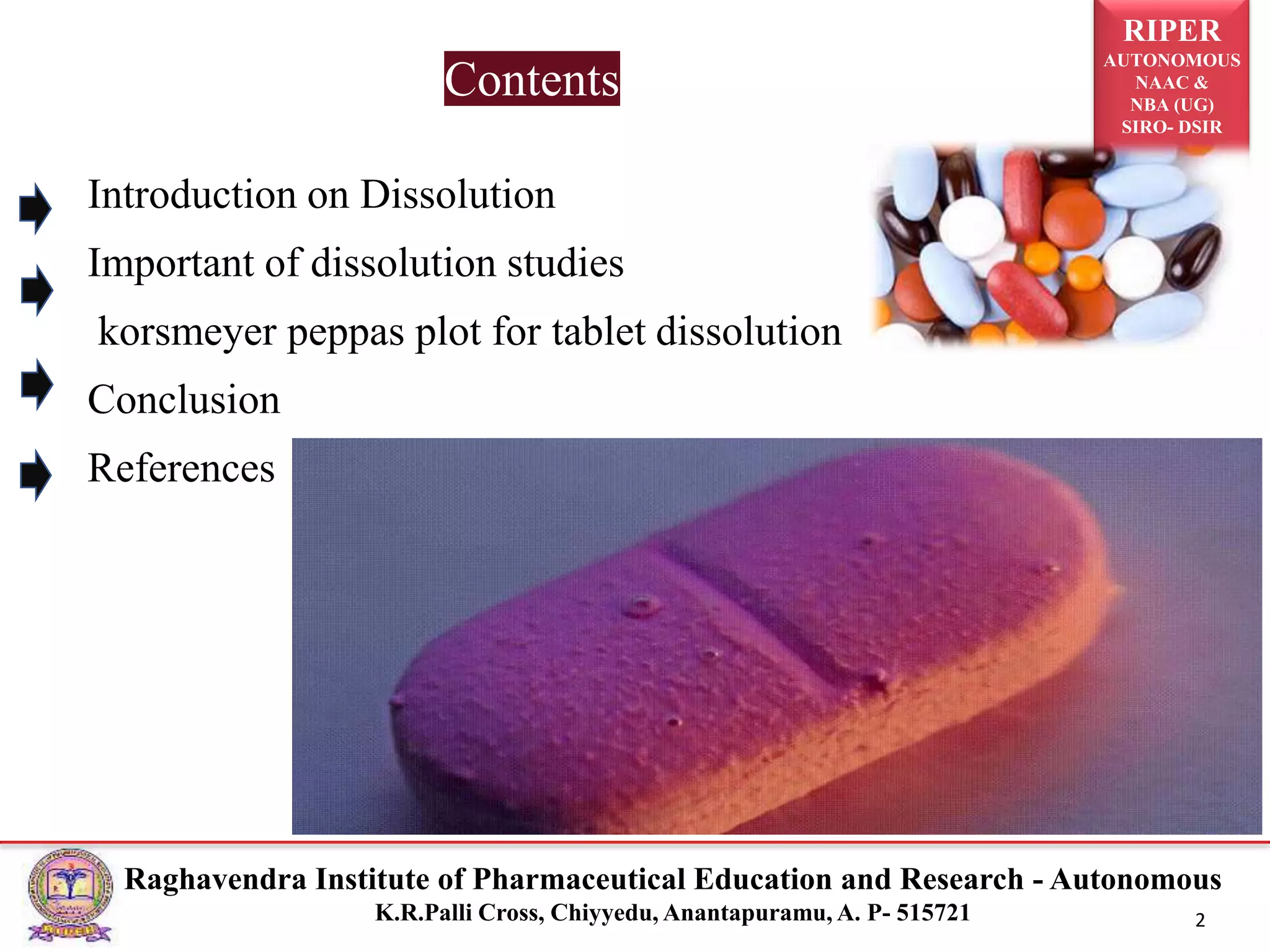 Korsmeyer Peppas Plot for Tablet Dissolution | PPTX