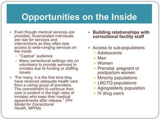 Public Health in the Correctional Setting: Challenges & Opportunities ...