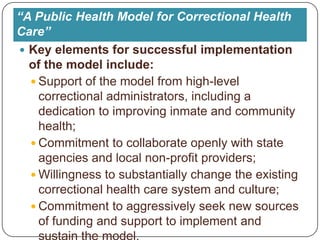 Public Health in the Correctional Setting: Challenges & Opportunities ...