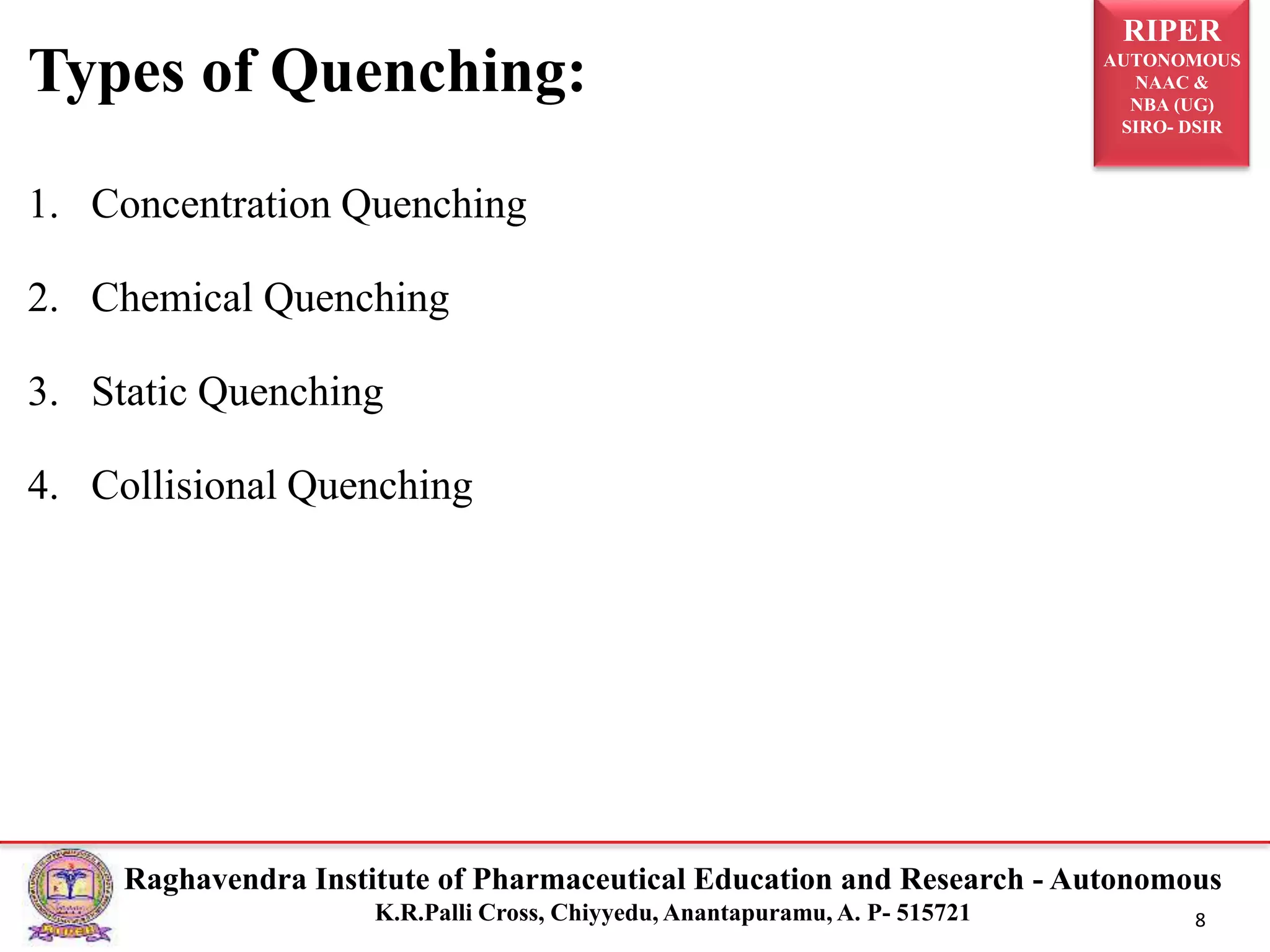 Quenching In Fluorimetry. | PPTX