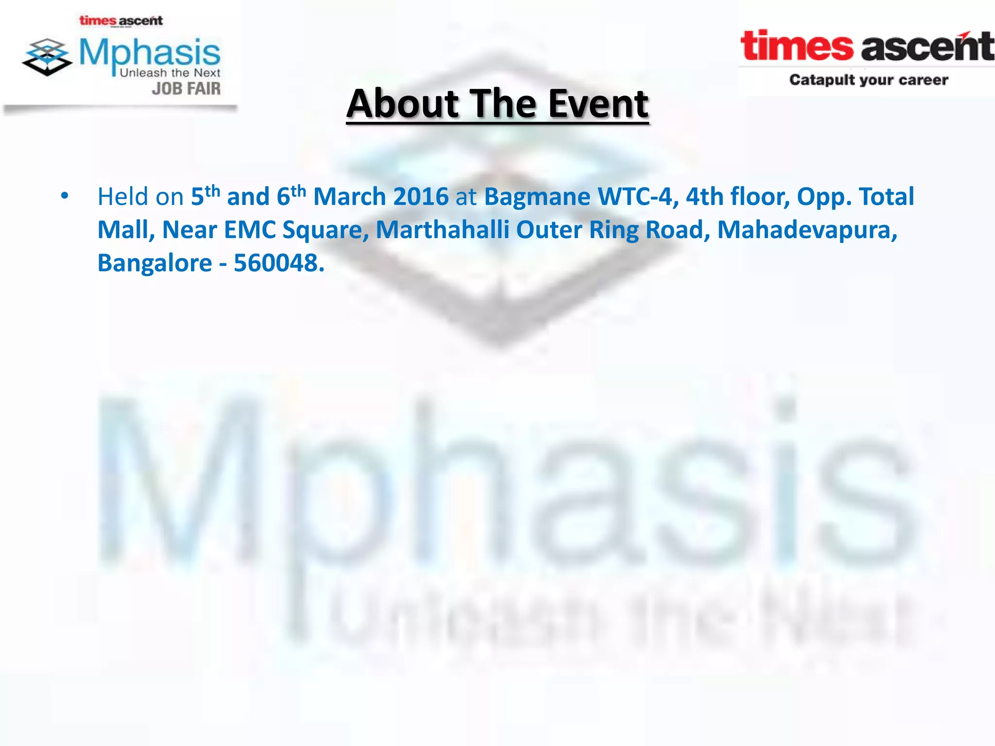 Mphasis bangalore march | PPTX