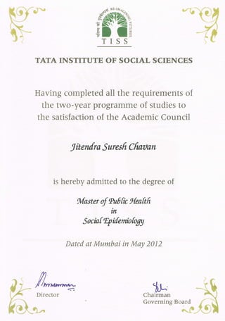 MPH Degree Certificate | PDF