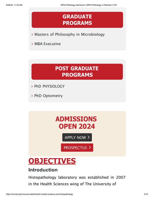 MPhil Pathology Admission _ MPhil Pathology in Pakistan _ TUF.pdf | Free Download
