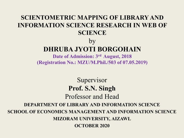 Scientometric Mapping of Library and Information Science in Web of ...