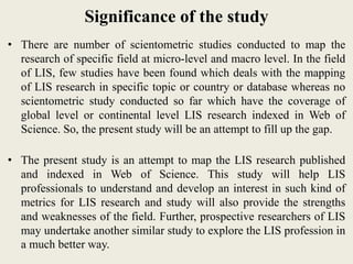 Scientometric Mapping of Library and Information Science in Web of ...