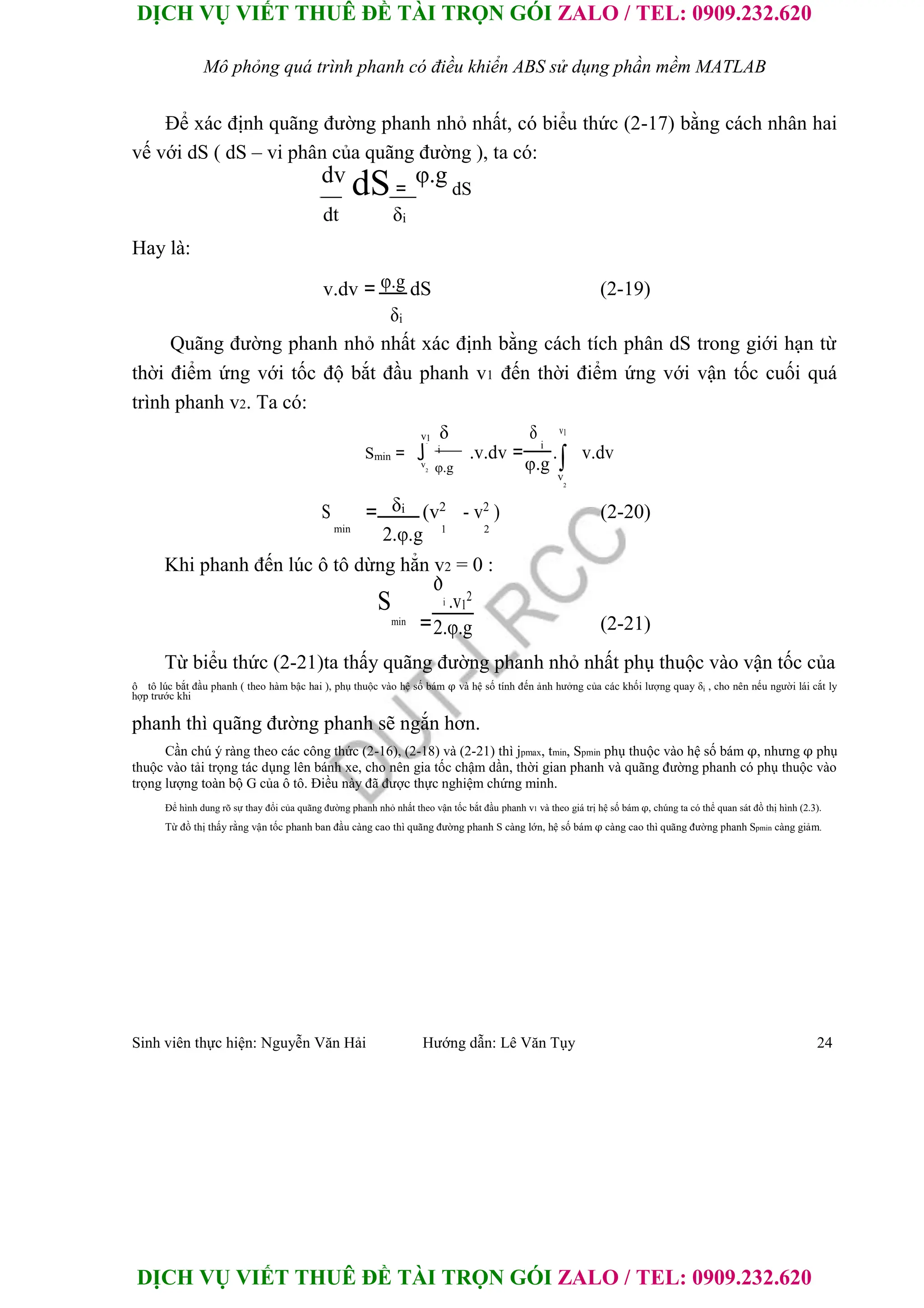 Mô phỏng quá trình phanh có điều khiển ABS sử dụng phần mềm matlab.doc