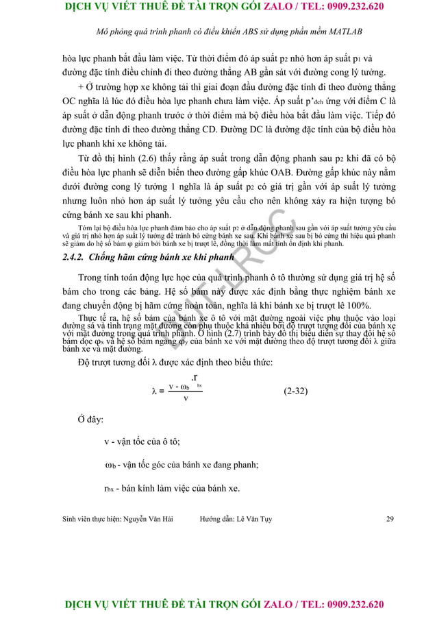 Mô phỏng quá trình phanh có điều khiển ABS sử dụng phần mềm matlab.doc