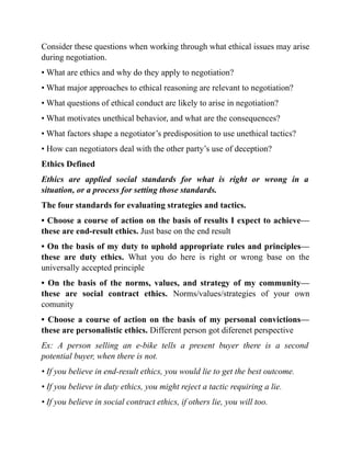 Fundamentals of negotiation and conflict management | DOCX