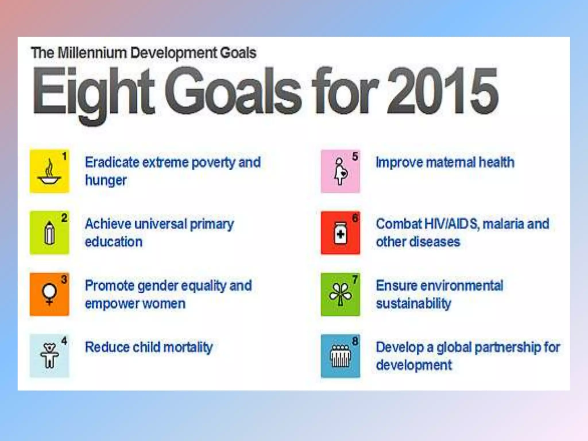 the millennium development goals (mdg's) | PPTX