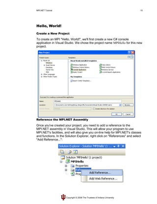 Mpi.net tutorial | DOC