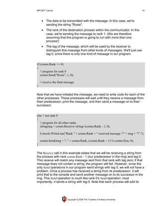Mpi.net tutorial | DOC
