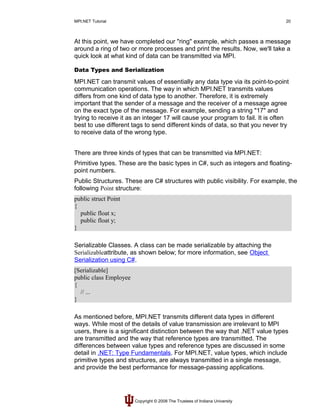 Mpi.net tutorial | DOC