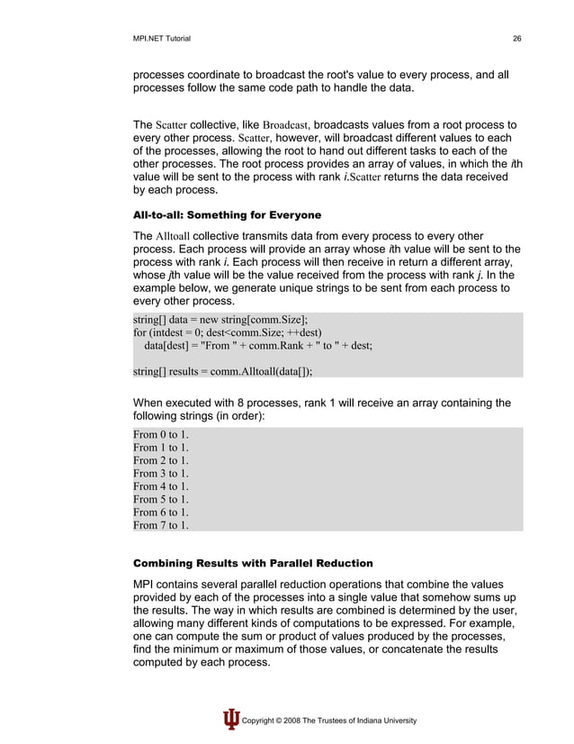 Mpi.net tutorial | DOC