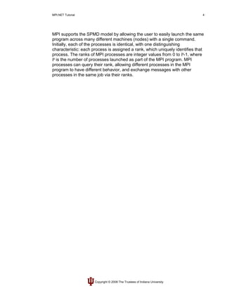 Mpi.net tutorial | DOC