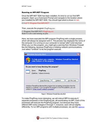 Mpi.net tutorial | DOC